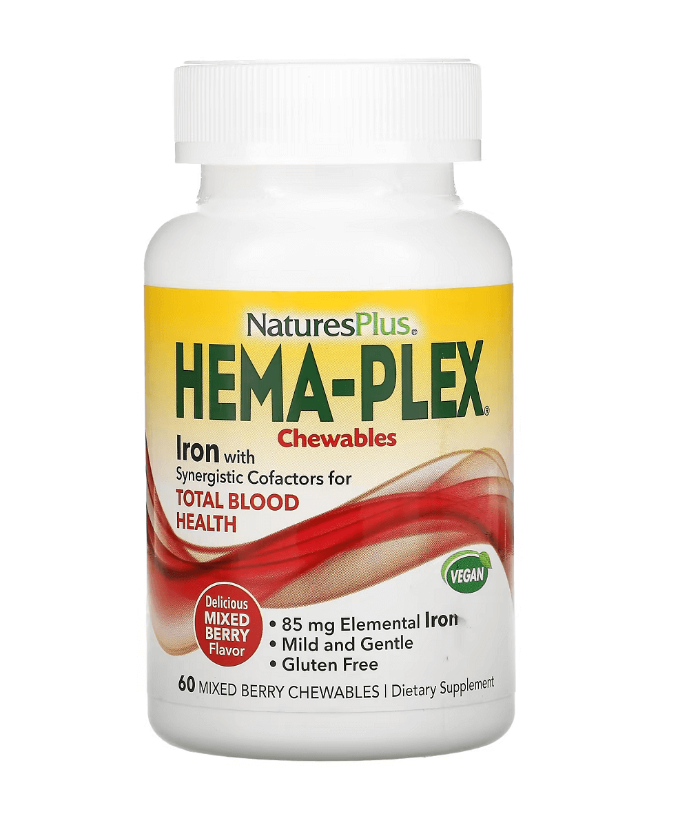 NaturesPlus Hema-Plex Iron Mixed Berry 60 Chewables купити Київ і ...