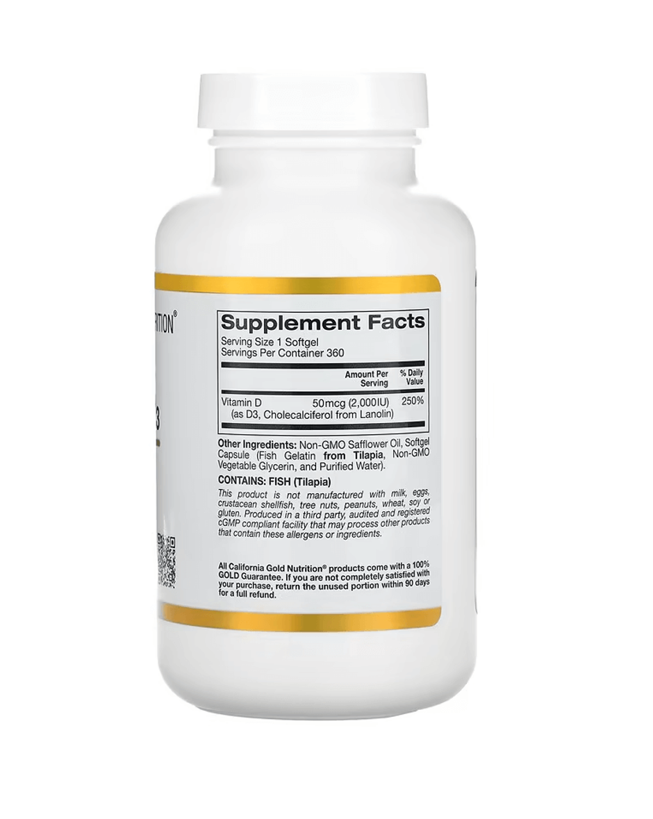 California Gold Nutrition Vitamin D3 2000 IU 360 капсул купити Київ і ...