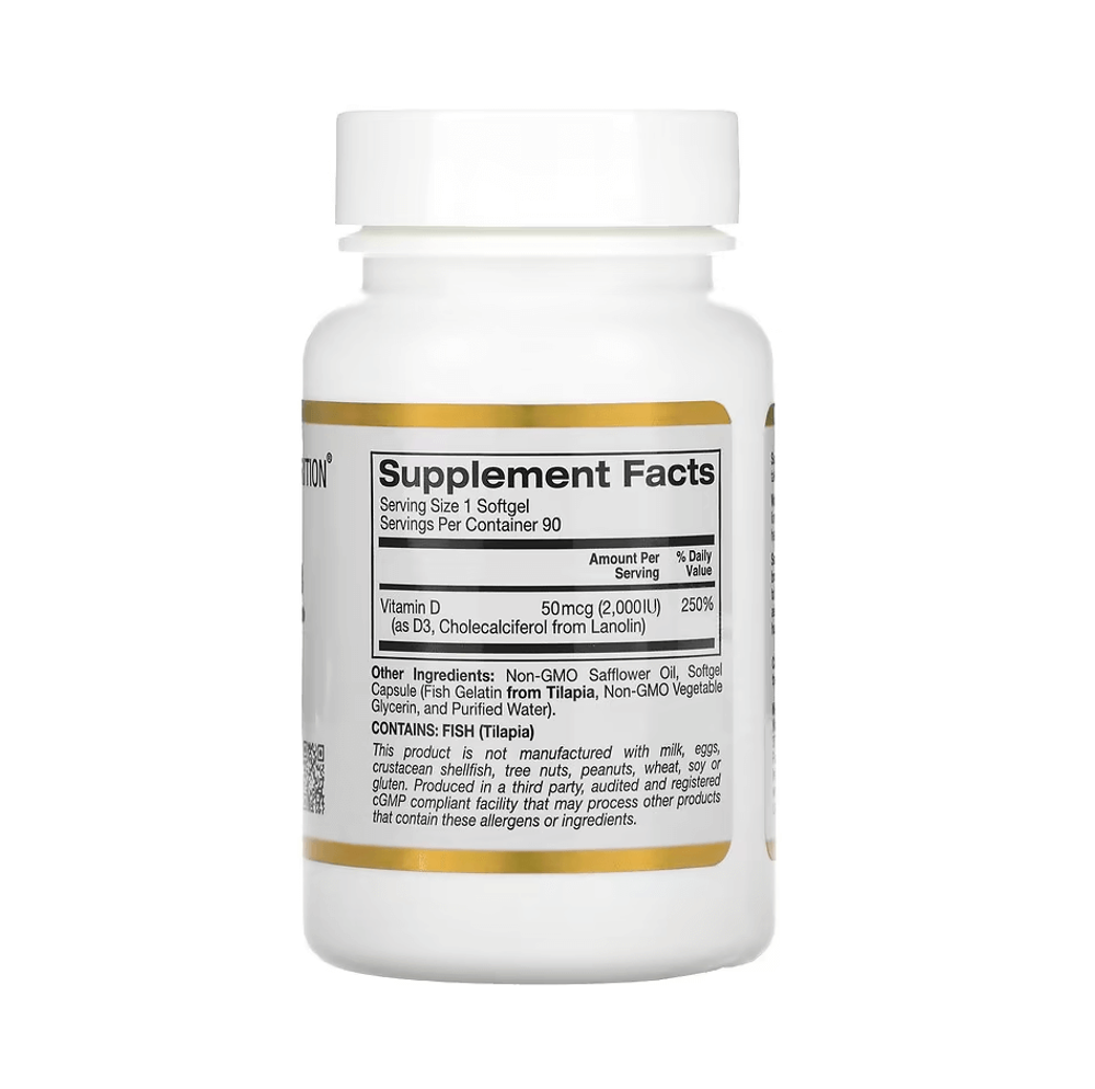 California Gold Nutrition Vitamin D3 2000 IU 90 капсул купити Київ і ...